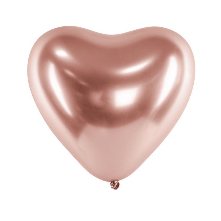 Glossy Rosa Hjerteballon 30 Cm./ 5 Stk. - Latex balloner - Himmelrum ApS