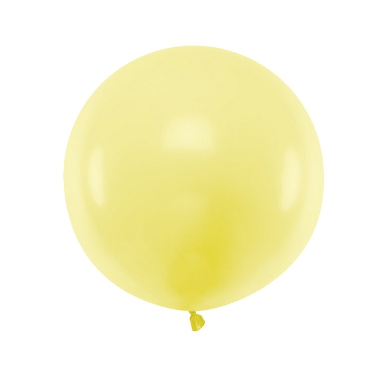 Kæmpe Ballon 60 CM. / Pastel Gul - Latex Balloner Gigant - Himmelrum ApS
