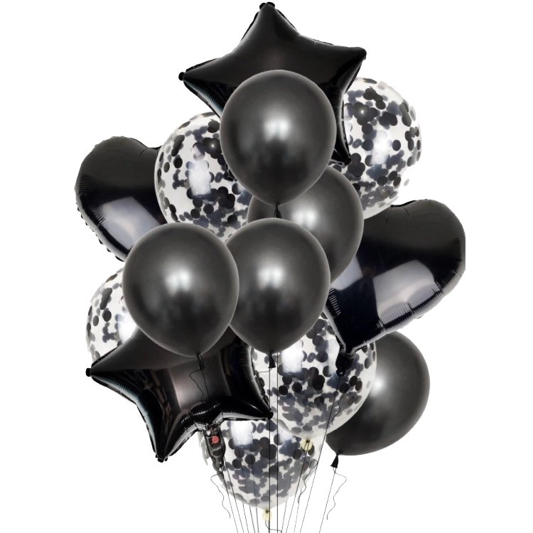 sorte balloner/flot festpynt fra Himmelrum