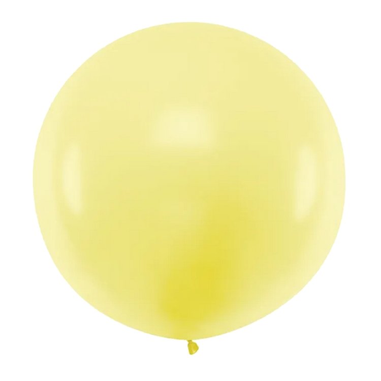 Kæmpe Ballon 1 M. / Pastel Gul - Latex Balloner Gigant - Himmelrum ApS